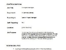 IT Project Manager Job Description